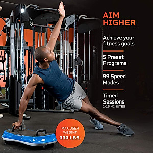 Lifepro Waver Press Vibration Plate Exercise Machine | Vibrating Platform for Whole Body Fitness, Lymphatic Drainage, Weight Loss, Power Push Ups, Pressotherapy | Max User Weight 330 lb