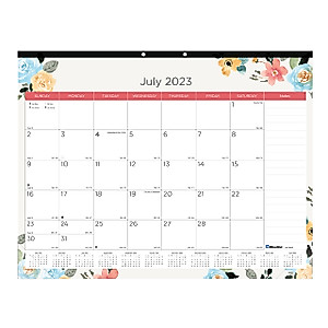 Blueline Academic Monthly Desk Pad Calendar, 18 Months, July 2023 to December 2024, 22" x 17", Blossom Design (CA1716BD-24)