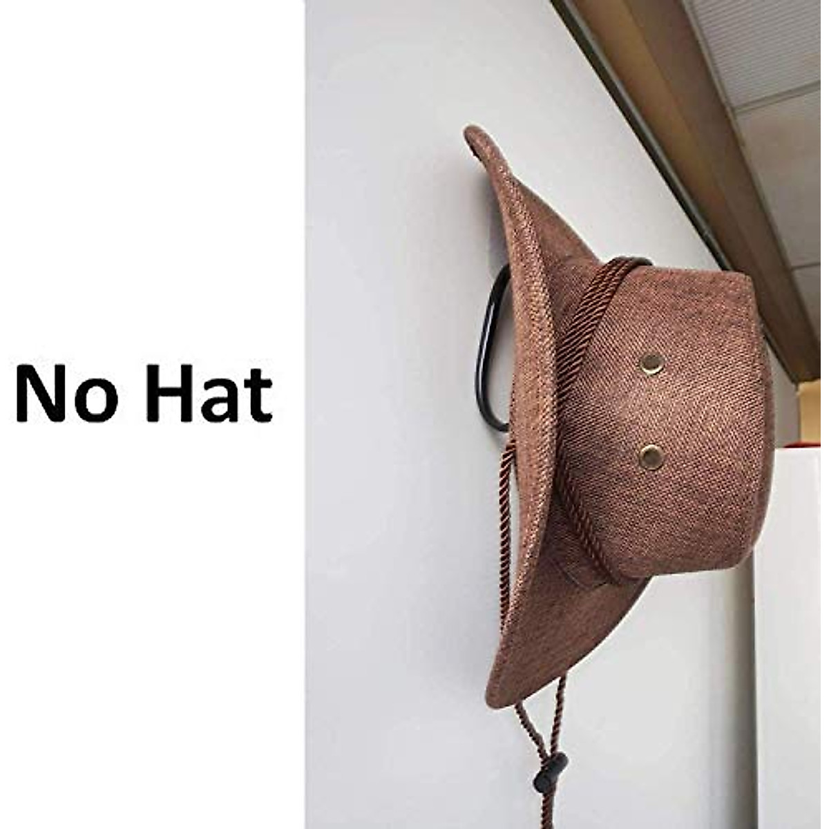 Cowboy Hat Rack Hat Holder Hat Organizer Hat Hanger Hat Wall Mount - Adhesive Metal Hooks - Easy to install - 4 Pack - No Hat