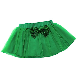 Baby Girls Outfit Set St Patrick's Day Clothes Long Sleeve Bodysuit+Tutu Skirt+Headband+Leg Warmers (3-6 Months) Green