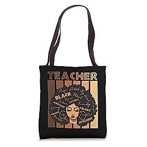 Black Smart Teacher Afro Love Melanin African American Women Tote Bag