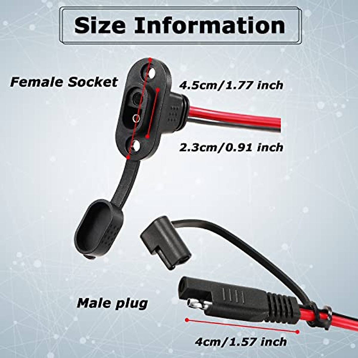 Flutesan 4 Pieces Connector Quick Connector Harness Solar Weatherproof Socket Sidewall Port Solar Panel Mount Flush Mountable Connector for Solar Generator Battery Charger