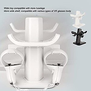 VR Stand, Multifunction VR Headset Stand for Quest 2, VR Headset and Touch Controllers Display Holder, with Anti Slip Base (Black)
