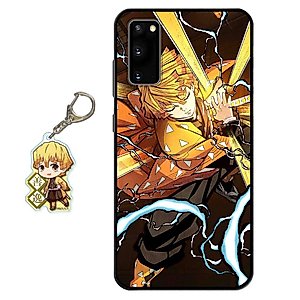 Staremeplz Compatible with Samsung Galaxy A32 5G Case Anime Design [with Zenitsu Figure Keychain], Soft Silicone TPU Animation Cool Phone Case for Samsung Galaxy A32 5G