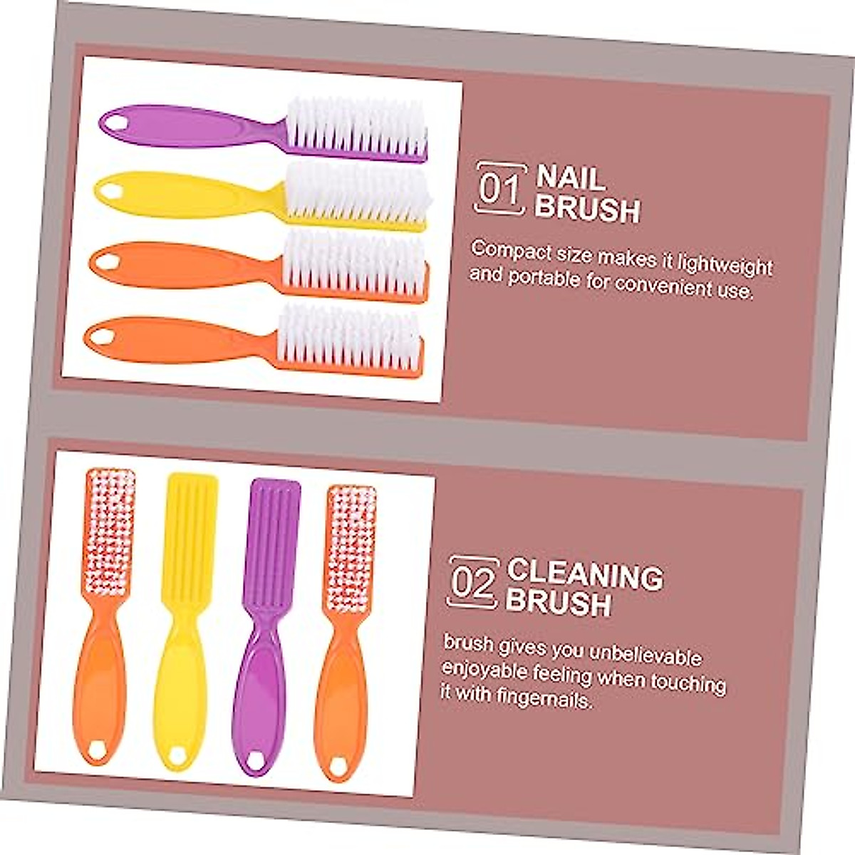 FRCOLOR 4pcs portable brush nails brush Essential nail tool nail cleaner brush nail cleaning kit pinceles para uñas acrilicas Hand Nail Clean long handle nail brush major