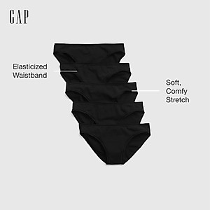 GAP womens Stretch Cotton Bikini Style Underwear, True Black, Medium US