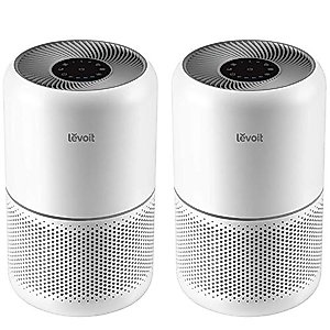 LEVOIT Air Purifier for Home Allergies and Pets Hair Smokers in Bedroom H13 True HEPA Filter, 24db Filtration System Cleaner Odor Eliminators, Remove 99.97% Dust Smoke Mold Pollen, White, 2 Pack