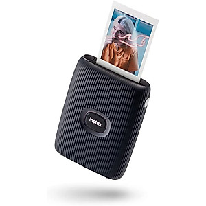 Fujifilm Instax Mini Link Instant Smartphone Printer (Dark Denim) with Fujifilm Instax Mini Film (10 Exposures, White, 2-Pack) Bundle (3 Items)
