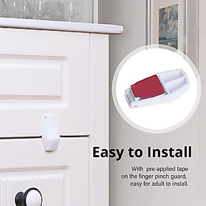 EUDEMON Plastic 8 Pack Kids Proofing Safety Drawer Stoppers Baby Safety Child Proofing Drawer Pinch Guards Easy to Install no Tools Need or Drill (White)