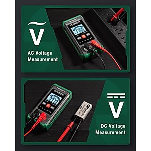 TESMEN TM-510 Digital Multimeter, 4000 Counts, Smart Measurement, Auto-Ranging Voltmeter; Voltage Tester with Non-Contact Voltage Function, Measures AC/DC Voltage, Resistance, Continuity – Green