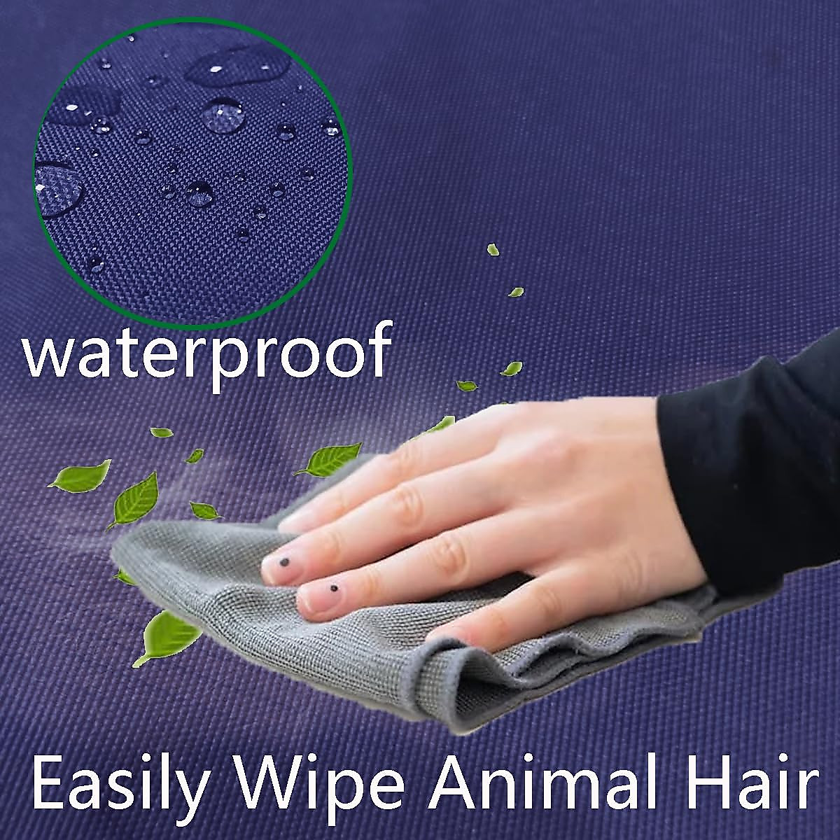 TECOSARA Patio Cushion Covers Replacement Outdoor Cushion Slipcovers Waterproof for Outdoor Furniture, 9 Pcs Patio Seat Cushions Replacement Covers for 5 Piece Outdoor Sectional Sofa, Blue