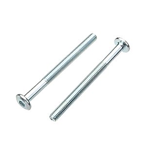 MroMax 10Pcs M6 x 80mm Flat Head Hex Socket Cap Screws Bolts, Blue Zinc Plated Carbon Steel Partial Thread Furniture Screws for Assemble Cabinets, Baby Beds, Tables and Chairs