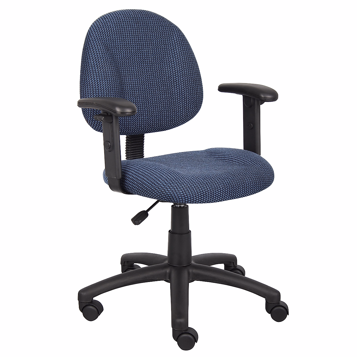 Boss Office Products Perfect Posture Delux Fabric Task Chair with Adjustable Arms in Blue