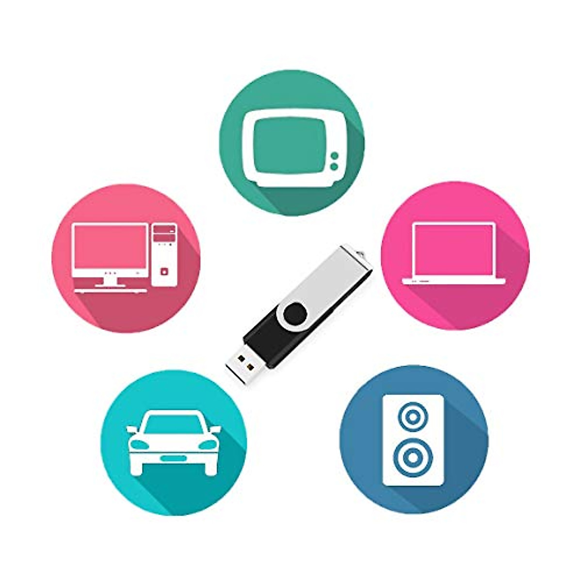 USB Flash Drive 8GB 3 Pack USB USB 2.0 Thumb Drives Jump Drive Memory Stick (3 Colors: Black,Blue,Purple, 8 GB)