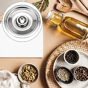 HAKIDZEL 1pc Stainless Steel Sturdy Seasoning Pot Lid Kitchen Gadget for Home Cooking Versatile Cover for Spice Pots and Seasoning Containers