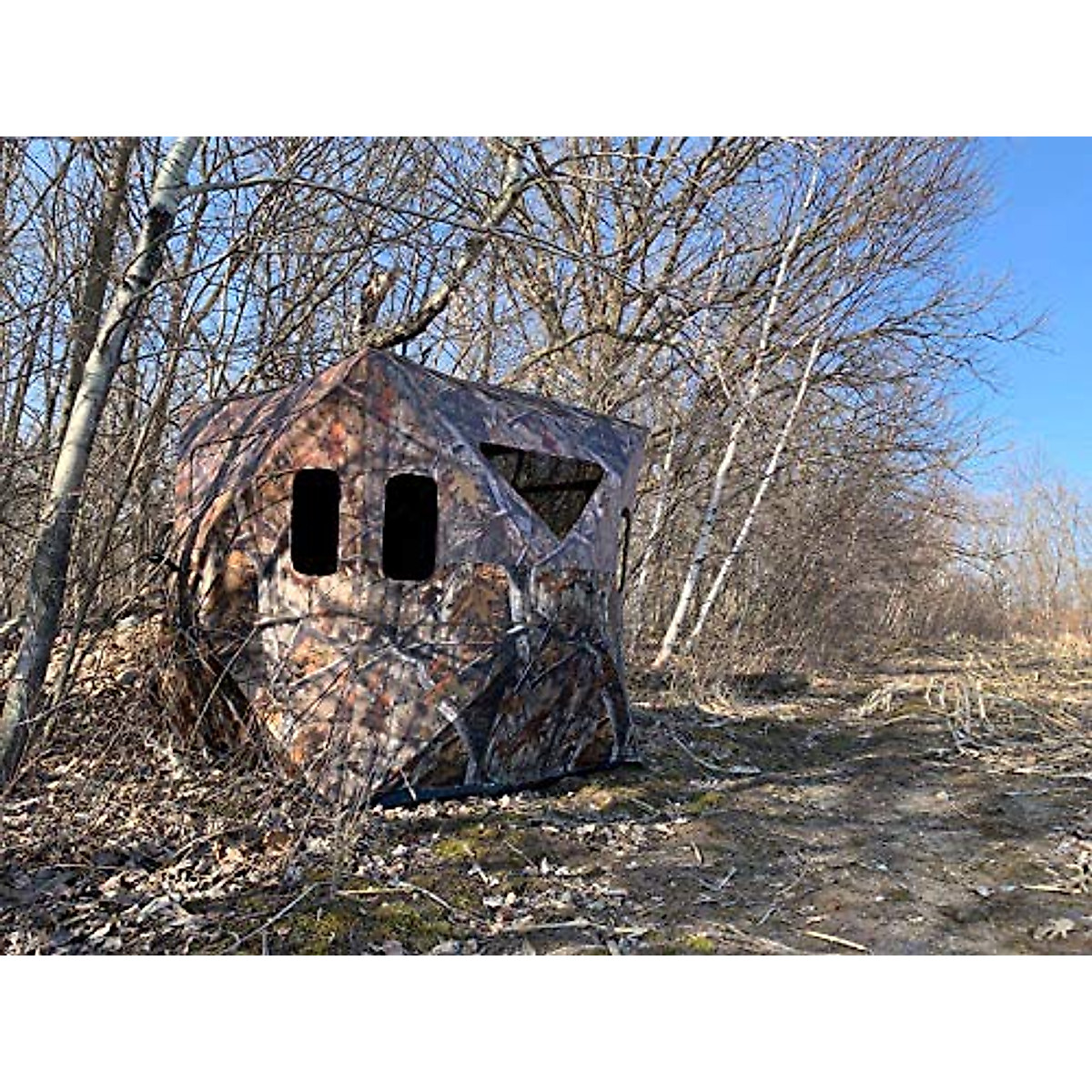 THUNDERBAY 3 Person Hidden Threat See Through Hunting Blind, See Through Panel Window with 270° View, Floor Space 62" x 62"