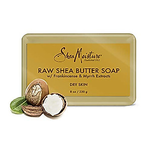 SheaMoisture Face and Body Bar Soap for Dry Skin with Paraben Free, Raw Shea Butter, Myrhh, 8 Ounce, (Pack of 3)