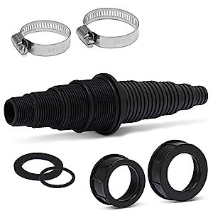 Sealproof Pond Tubing Pump Fitting, 30 Configurations, Works with Most Pumps, Fish Safe, Black