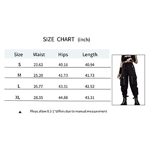 Vekline Women's Camo Pants Cargo Trousers Cool Camouflage Pants Elastic Waist Casual Multi Outdoor Jogger Pants with Pocket Black Cargo Pants