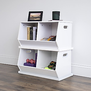 Humble Crew Wood Toy Storage Cubby and Kids Bookcase