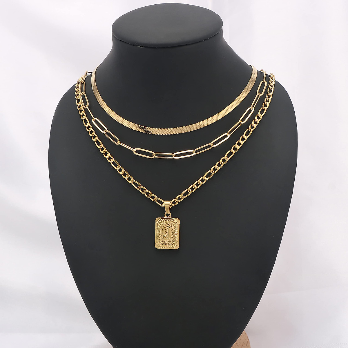 JoycuFF Gold Necklace for Women, Layered Trendy Jewelry for Teen Girls Aesthetic Birthday Gifts for Best Friends Initial Necklace Letter A Pendent 18K Gold Plated