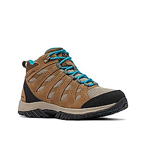Columbia Women's Redmond III Mid Waterproof Walking Shoe Hiking, Khaki II/Sea Level, 10