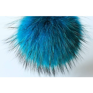 Chunxiao DIY Raccoon Fur Pom Pom Ball with Press Snap Button for Knitted Hat Beanie Hats, Detachable