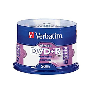Verbatim Life Series DVD+R Printable Disc Spindle, Pack of 50 98492