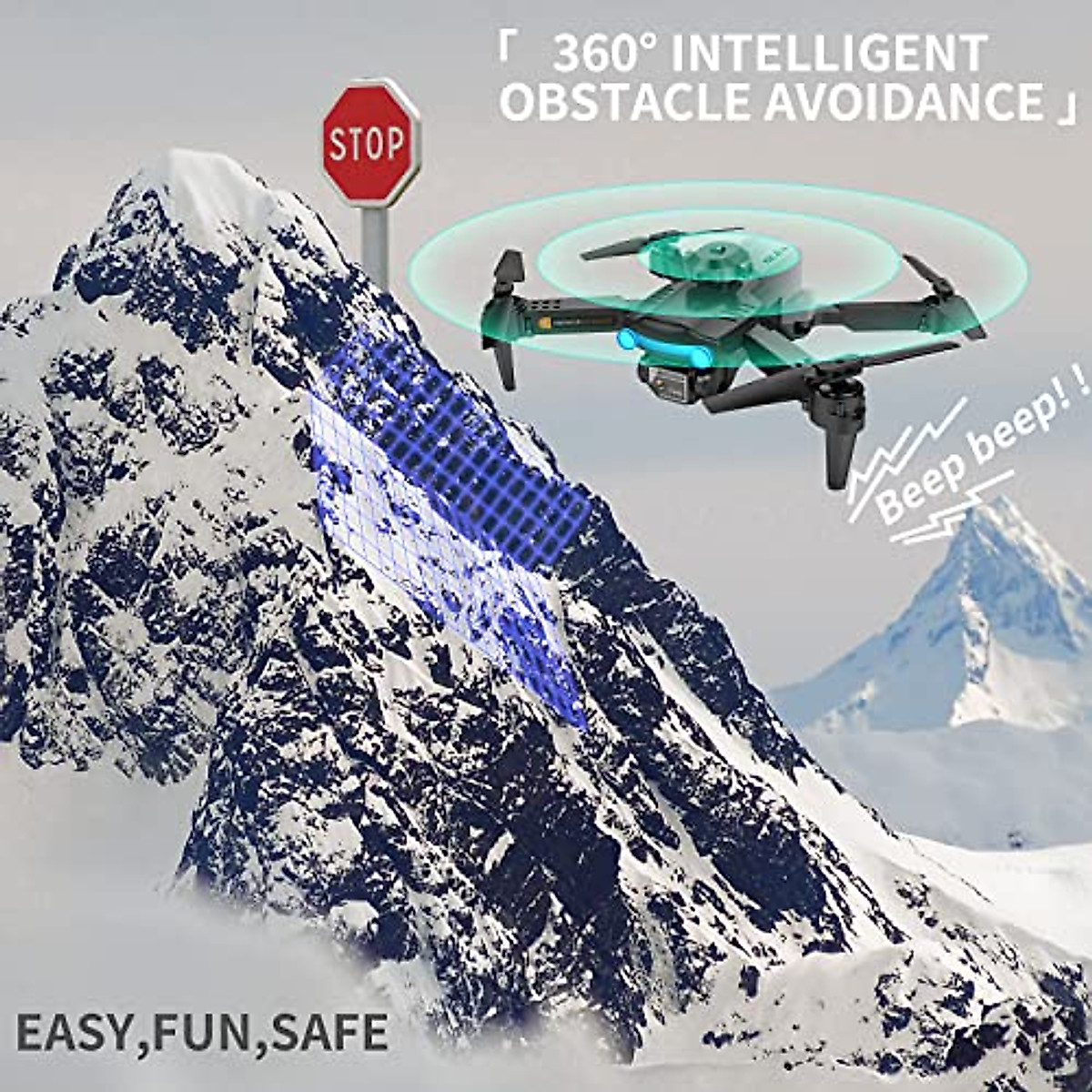 RiskOrb Drone with 1080P Dual Camera for Adults/Kids,FPV Foldable Quadcopter,Carring Bag,2 Batteries