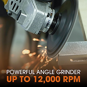 Creddux Power Angle Grinder Tool 4.5 Inch 7.5 Amp Electric Metal Grinder Power Tool With Grinding Wheels, Cutting Wheels And Flap Discs for Cutting, Grinding and Rust Removal Bule Set