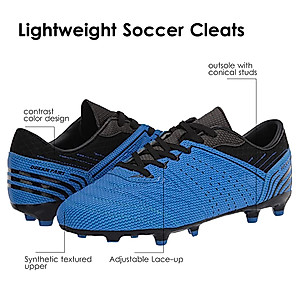 DREAM PAIRS Mens Sport Flexible Athletic Lace Up Light Weight Outdoor Cleats Football Soccer Shoes, 859-neongreen Black - 10.5 (160859),Size 8,Royal/Black,160859-M