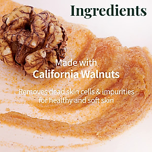 PLU Original Walnut Body Scrub Polish - Rosemary Herb - Exfoliating & Moisturizing & Glow - for Acne, Cellulite, Stretch Marks, Spider Veins - Fresh Chamomile & Rosemary Scent, 6.76 oz.