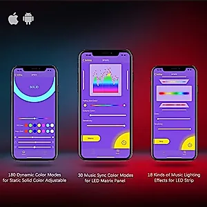 RGBZONE WS2812b WS2811 SP107E Music Bluetooth Controller, DC 5-24V, Support LED IC Chip Suit for LED Strip, iOS Android App Control, Module Buli-in Mic/AUX Input, Suit Indoor