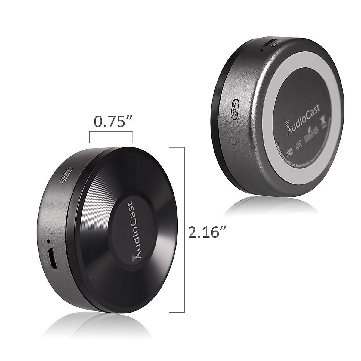 ACEMAX M5 AudioCast WiFi Wireles Audio Adapter Airplay DLNA Spotify iHeartRadio Supporting Stream Audio to Speaker Systems Over 2.4G Wi-Fi Network Multi Room Supported