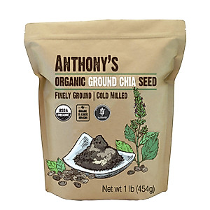 Anthony's Organic Ground Chia Seed, 1 lb, Finely Ground, Cold Milled, Gluten Free, Non GMO