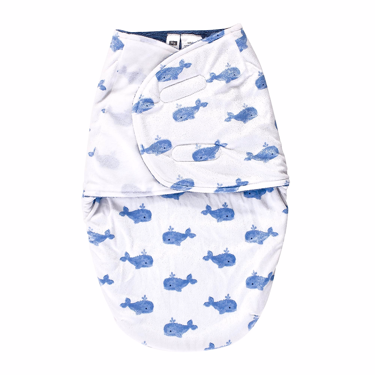 Hudson Baby Unisex Baby Plush Swaddle Wrap, Whale, 0-3 Months