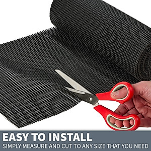 Sterline Shelf Liner Paper - Drawer Liner Papers Black - 12 in x 20 ft, Cut-to-Size, Non-Adhesive, Durable, Non-Slip Mat, Easy Install, Strong Grip - Kitchen Cabinet Liners, Black Shelf Paper Liner