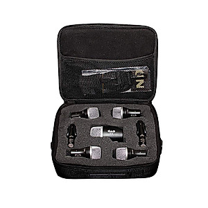 CAD Audio Stage7 Premium 7-Piece Drum Instrument Mic Pack with Vinyl Carrying Case with 2 Mic Stands & 2 Kick Stands and 7 XLR Microphone Cables XLR-M to XLR-F