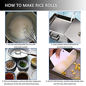 Chinese Rice Noodle Roll Food Steamer - Home Rice Noodle Roll Machine with 3 Stainless Steel Trays (1 Tray with Hole + 2 Solid Tray)