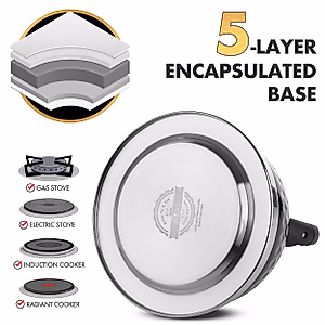 BTaT- Tea Kettle, 2.8 Quart / 3 Liter, Stainless Steel Kettle, Black, Tea Kettle Stovetop, Tea Kettle for Stove Top, Kettle Stovetop, Stove Kettle, Stove Top Kettle