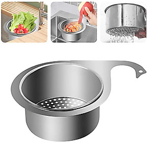 Stainless Steel Swan Sink Strainer Basket, Upgrade Kitchen Sink Drain Strainer Faucet Hanging Filter Basket, Corner Sink Strainer Multi-Functional Drain Basket for Fruit Vegetable (1 PCS)