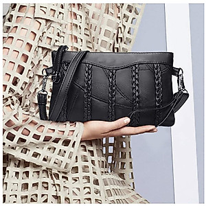 KARRESLY Women's Rivets Studded Shoulder Bag Black Tassel Clutch Bag Cross Body Bags (Black-1-1)
