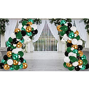 2023 New Year Decorations Green and Black Balloon Garland Kit Gold and Green Balloons White Balloon for Jungle Wedding Engagement Party Baby Shower Safari Birthday Party Decors