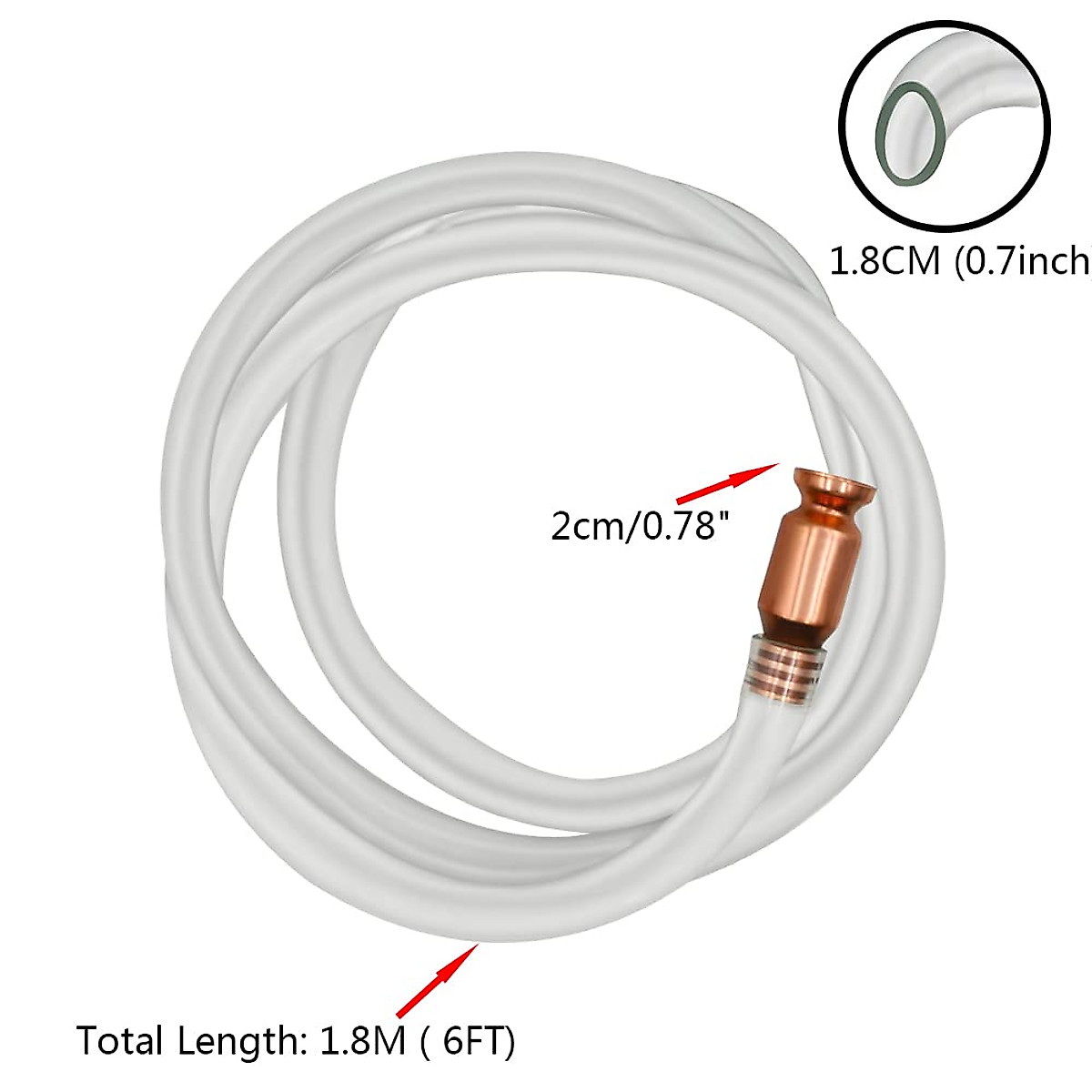 Tezam Gas Siphon Hose Pump Shaker Siphon for Gasoline Fuel Water Transfer Safe Multi-Purpose Self Priming Pump 6 Foot High Grade Hose 1/2" Valve