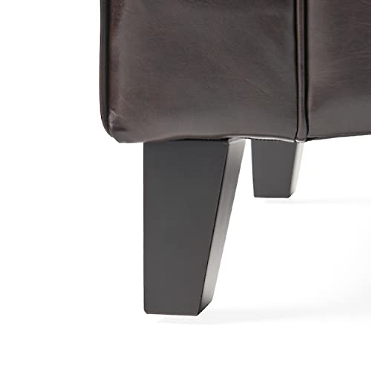 Christopher Knight Home Keiko Contemporary Rolled Arm Storage Ottoman Bench, Brown and Dark, 19.75" D x 50" W x 20.5" H