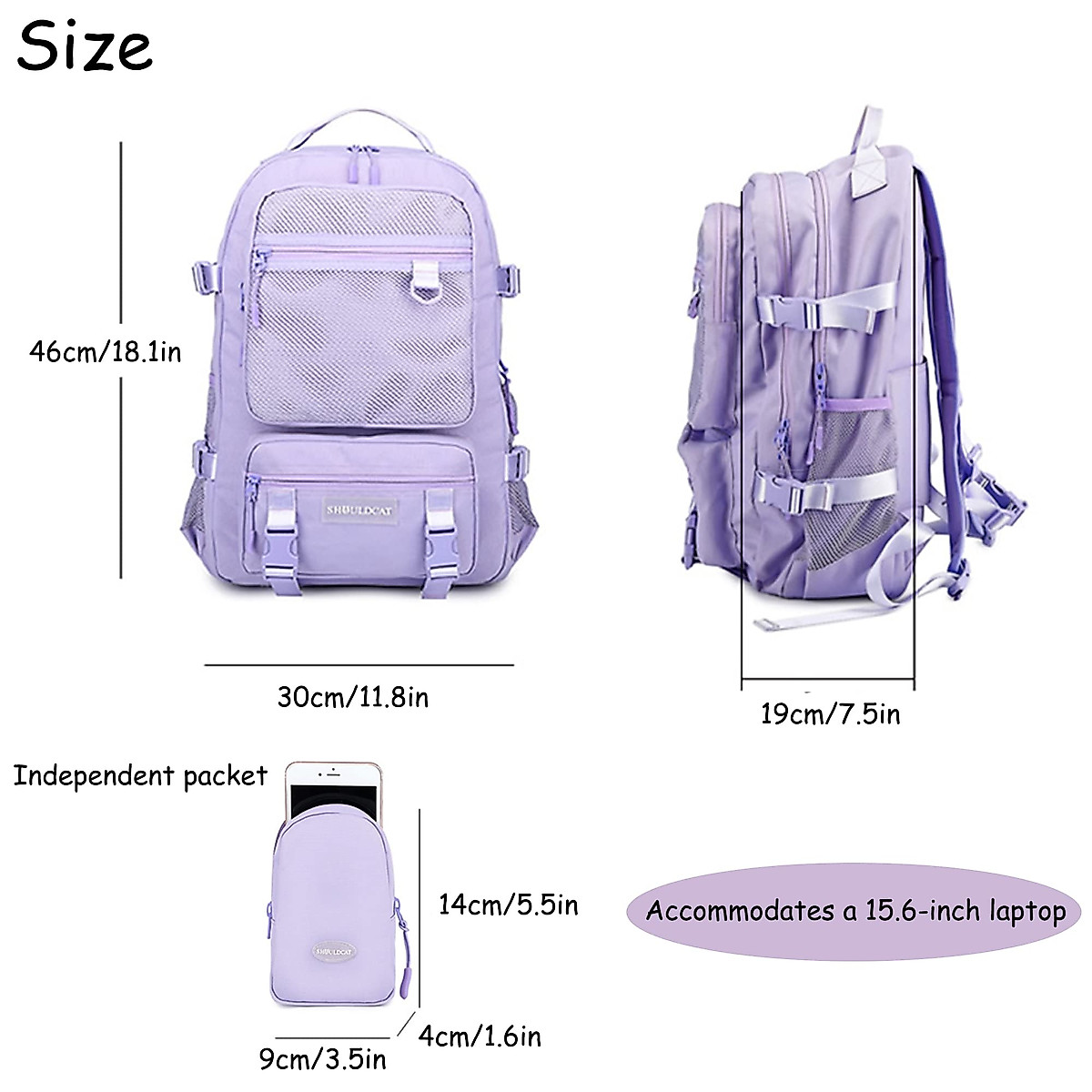Laptop Backpacks for Women Men 16 Inch Travel Backpack School Bag College Backpack Anti Theft Bookbag for Teens Girls Student (Purple)