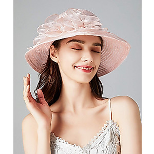 Bellady Women's Hat Church Fascinator Bridal Tea Party Wedding Hat Dress Cap, Pink