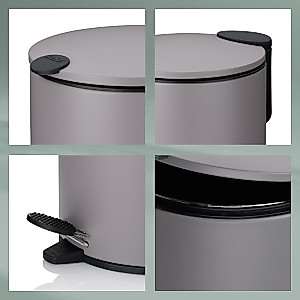 kela 23619 Cosmetic Bin with Inner Bucket 3 L Silent Closing Metal Mats Beige