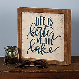 Primitives by Kathy Inset Box Sign, Life Is Better at the Lake