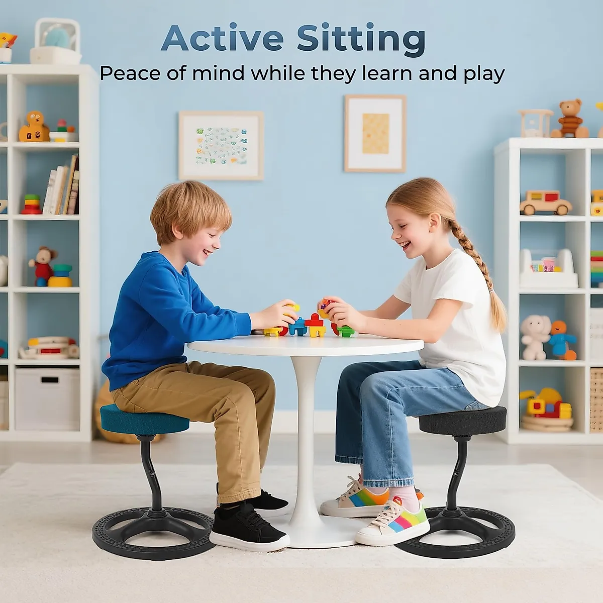 Upaloop Fitness Seat Stool Chair for Stability Balance Yoga Office School Wellness Active Sitting